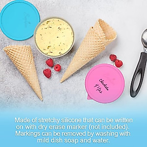 Sophico 8oz Mini Ice Cream Containers with Silicone Lids, Freezer Storage Tubs for Homemade IceCream, Meal Prep, Yogurt, Soup and Food (Small, 4 Pack)