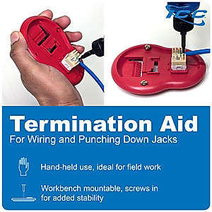 ICC Voice Grade Telephone Keystone Jack with Slim Profile 180 Degree Punch Down, 6P6C RJ11, UL Listed TAA Compliant for Wall Plate or Patch Panel, Works with JackEasy Termination Tool, Black