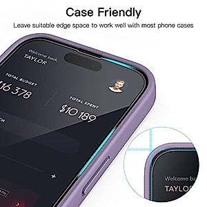 JETech Full Coverage Screen Protector for iPhone 14 Pro Max 6.7-Inch (NOT FOR iPhone 14 Pro 6.1-Inch), Black Edge Tempered Glass Film with Easy Installation Tool, Case-Friendly, HD Clear, 3-Pack