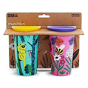Munchkin® Miracle® 360 WildLove Sippy Cup, 9 Oz, 2 Pack, Bee/Lemur