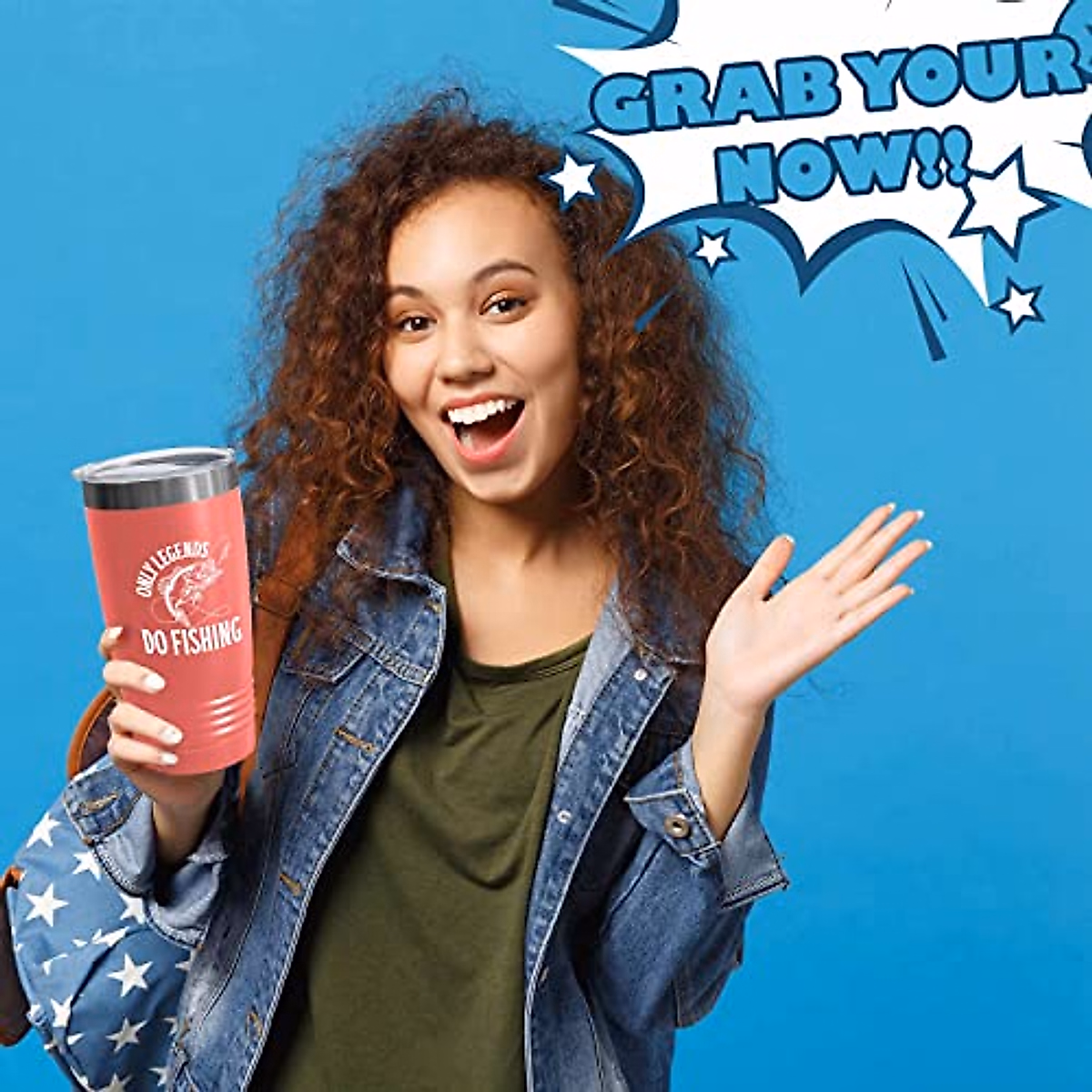 Fishing Lover Copper Edition Viking Tumbler 20oz - Only legnds do fishing - Hooker Bait Unique Fisherman Bass Fisher Pro Outdoor Activity Boat Lake Lover Masterbaiter