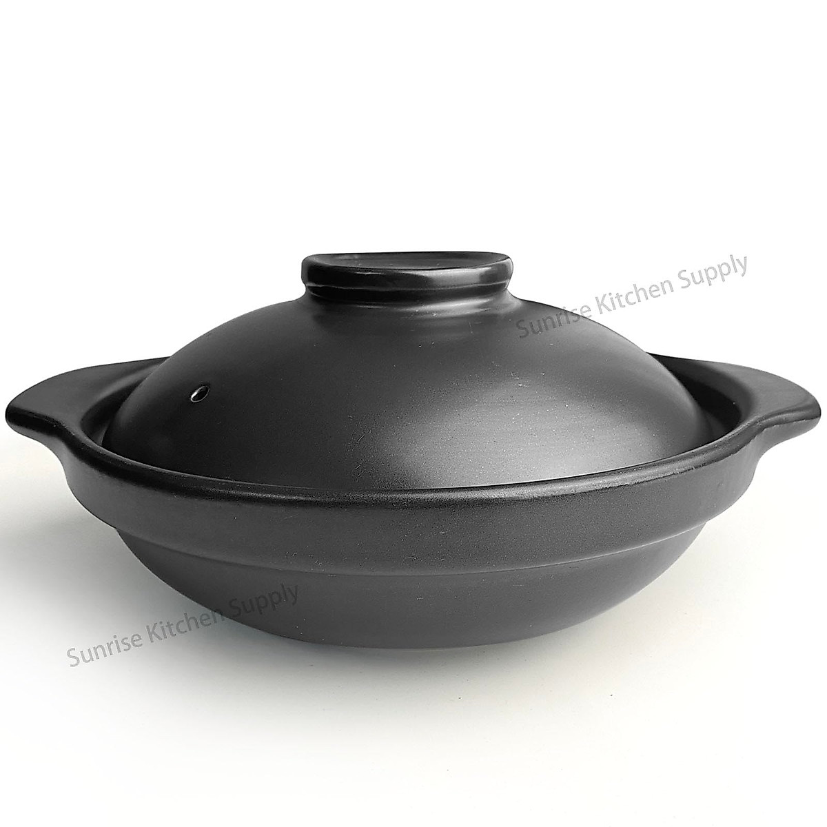 Sunrise Kitchen Supply Black Casserole Clay Pot (40, Ounces)