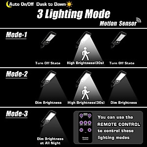 Arily Solar Street Lights Outdoor 144 LED Street Light Solar Powered Street Light Dusk to Dawn Solar Outdoor Lights Remote Control Solar Barn Lights for Parking Lot, Garage, Yard -4 Pack