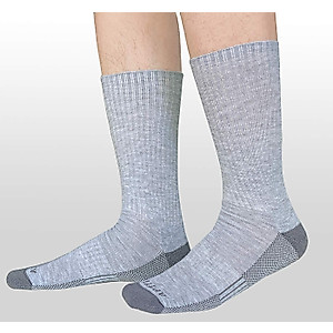 APTYID Men's Moisture Wicking Cushioned Crew Work Boot Socks, Size 9-12, Grey, 6 Pairs