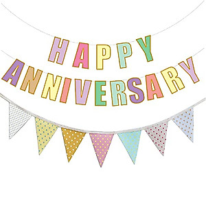 Happy Anniversary Banner, Wedding Anniversary Party Funny Paper Sign Party Supplies