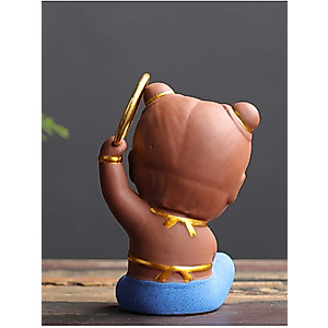 Kingzhuo Collectible Dolls Figurines Nezha Figurine Handcraft Artwork Ceramics Statue Chinese Ancient Legendary Hero Nezha Collectible Figurines Ceramic Ornaments Decoration Adorable Gift (7 x 10 CM)