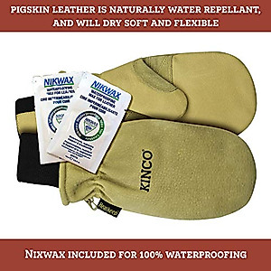 Kinco - Premium Leather Work and Ski Mitt with Nikwax Waterproof Wax, (901T)