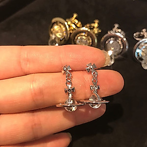 Silver Saturn Earrings for Women Saturn Planet Earrings for Women Saturn Planet Dangle Earrings for Women Punk Space Earrings Hypoallergenic Earrings Aesthetic Earrings Jewelry Gifts for Women