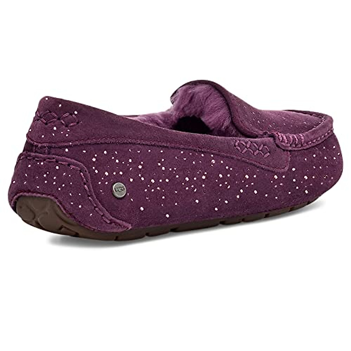 UGG Women's Ansley Metallic Spots Slipper, Pinot Noir, 5