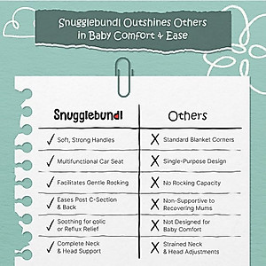 Snugglebundl – Move Without Waking | Organic Cotton | Best Baby Travel System | Elective C-Section (Baby Bumble, Lightweight, Baby Haze)