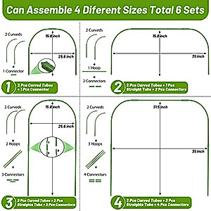 Cludoo 67pcs Garden Mesh Netting Kit,6 Sets Wide Garden Hoops with 10x20 ft Garden Covers Bird Netting& 12 Clips, Garden Protection for Raised Beds Greenhouse Vegetable Plants Flowers Animals