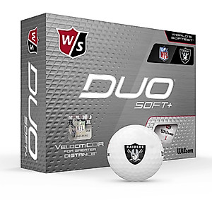 WILSON Duo Soft+ NFL Golf Balls (1 Dozen)-Oakland,White
