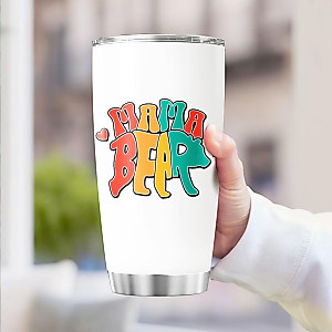 Coffee Best Women Mothers Funny Cups Ever Mother Day Insulated For Tumblers Handle, Mama Bear Gifts, Tumbler 20 Oz With Lid And Straw, Mama Bear Mom Nutrition Facts