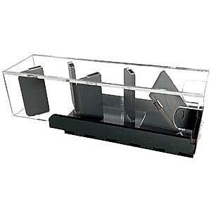 C4Labs Dice Tower & Tray | Clear with Wooden Paddles | Watch The Dice Decide (Black)