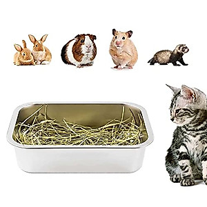 Stainless Steel Litter Box, 14.2/17.8 Inch Metal Litter Pan Toilet Litter Tray Box for Cats, Kittens, Rabbits, Hamster and Small Animals, Nonstick, Smooth (36)