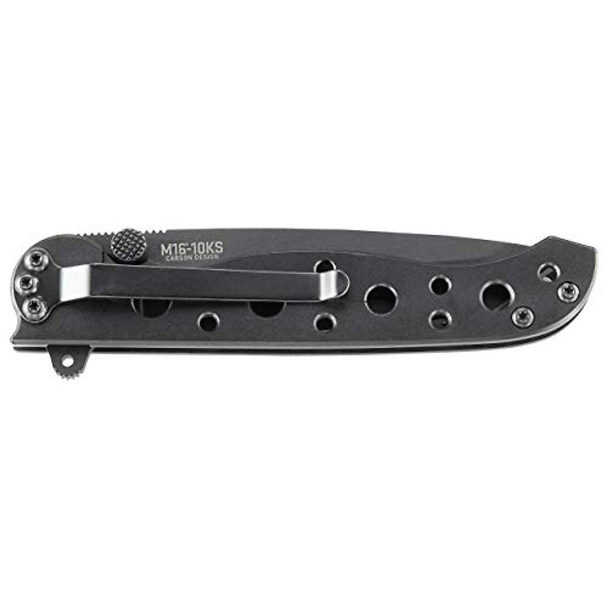 CRKT M16-10KS EDC Folding Pocket Knife: Everyday Carry, Black Serrated Edge Blade, Tanto, Frame Lock, Stainless Steel Handle, Reversible Pocket Clip