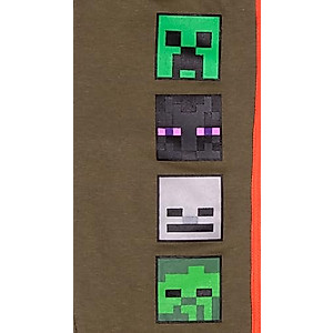 Minecraft Video Game 2-Piece Set, Boys Long Sleeve Active Mesh T-Shirt & Pants 2-Pack Bundle Set (Size 7, Orange)