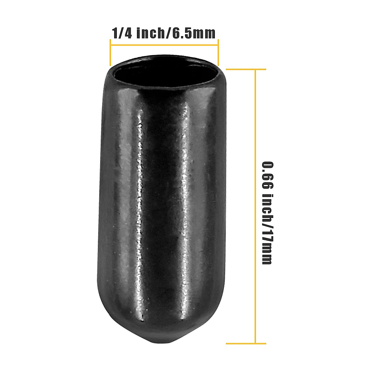 Litoexpe 50 Pieces Round Rubber End Caps, Black Vinyl Cover Flexible Screw Thread Protectors, 1/4 Inch (6.5mm)