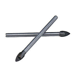 Sydien 5pcs Triangle Head Tile Drill Bit 3/16 Inch(5mm) Tip Diameter 64m Length 5/32" Shank Glass Tile Tip for Drilling Glass, Tile & Ceramic