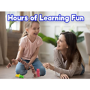 Skoolzy Rainbow Stackable Counting Bears - Stacking & Sorting Bears for Toddlers 50 pcs - Teddy Bear Math Manipulatives for 3-8 Kids & Adults