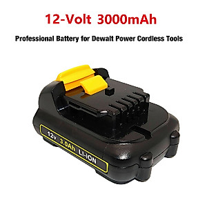 Xmenany 2Pack 3.0Ah DCB120 Battery Replacement for Dewalt 12V Battery Max Lithium-ion DCB120 DCB123 DCB127 Higher Capacity