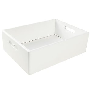 Creative Deco XL White Wooden Crate Nesting Crate Handles | 15.74x11.81x5.1in | Large Display Storage Box Multi-Craft Caddy Nesting Crate | Natural Wood Rustic Plain | Country Decor