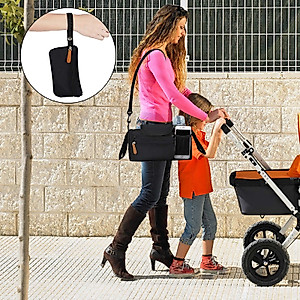 Universal Stroller Organizer with Insulated Cup Holders - Detachable Phone Bag & Adjustable Strap, Stroller Accessories for Carrying Diaper, iPhone, Toys & Snacks, Fits All Baby Stroller Models.