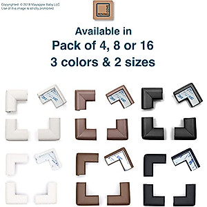 RovingCove Corner Protector for Baby (8 Large Corners), Hefty-Fit Heavy-Duty Soft Rubber Foam Furniture Corner Bumper Guards, 3M Adhesive Pre-Taped, Oyster White
