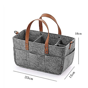 CHDHALTD Infant Diaper Storage Bag, Foldable Nursery Organizer Basket, Large Pocket Nappy Bag for Kids Storage Carrier(Dark Grey)