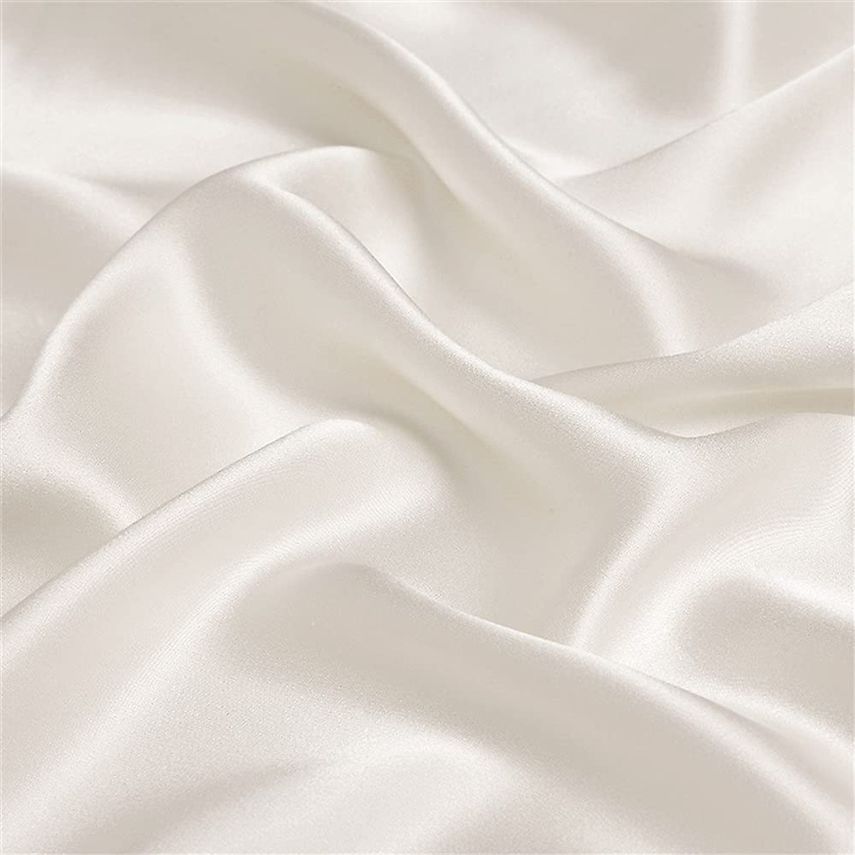 YJKIS 44" 100% Pure Silk Fabric Natural White Charmeuse Fabric by The Yard for Sewing Clothes DIY Crafts, Natural White