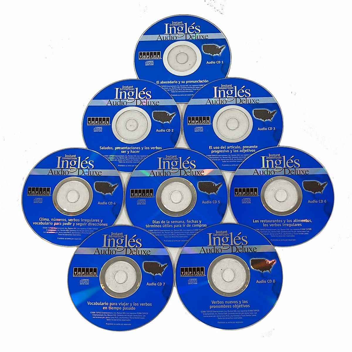 Topics Learn How to Speak Ingles Language ( Spanish to English ) 8 Audio CDs - Listen in Your car, or Anywhere You Choose