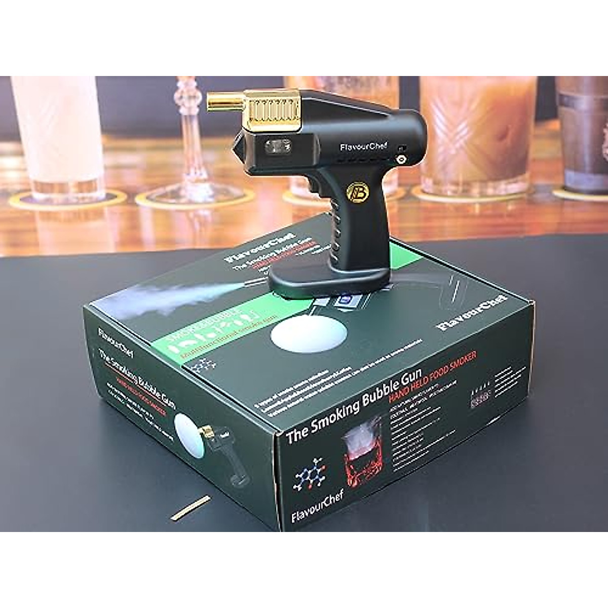 Smoke Generator Tool, Handheld Smoked Bubble Gun, No Open Flame Required, Smoking Gun, Kitchen Food Smoker, multi-colored