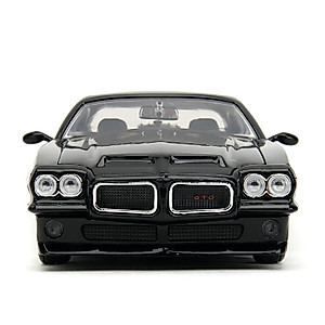 1971 Pontiac GTO Black with Flame Graphics Bigtime Muscle Series 1/24 Diecast Model Car by Jada 35022
