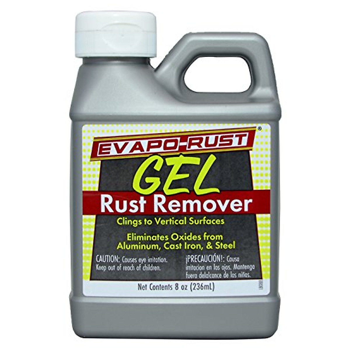 CRC Evapo-Rust Gel Rust Remover, 8 Fl Oz, Rust Remover for Vertical Surfaces, Eliminates Oxides from Aluminum, Cast Iron, and Steel