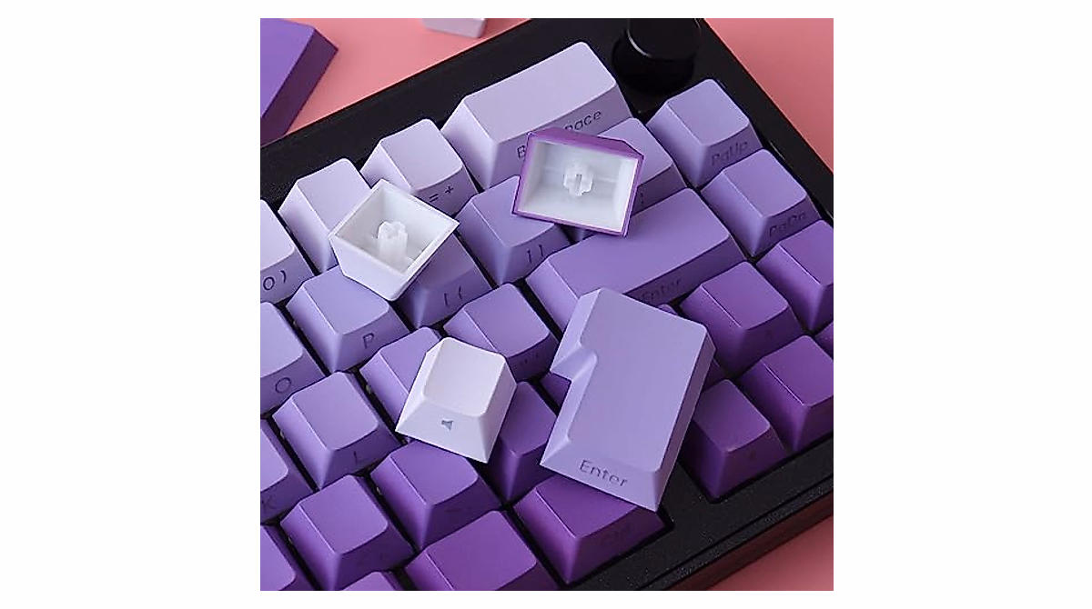 Tsungup PBT Keycaps - Purple Gradient Cherry Profile for Mechanical ...
