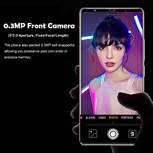 ASHATA Ultra Unlocked Android Cellphone Face Recognition Smartphone with 4.45in HD Curved Screen, Full Network Mobile Phone, 512MB 4GB, Support Extended 128GB Memory Card, BT FM