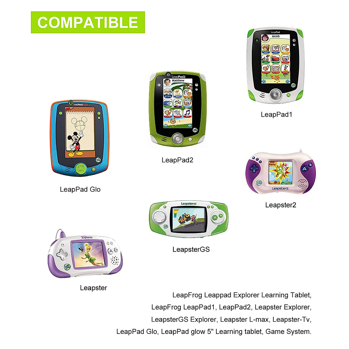 Lantisri DC 9V 2A AC Power Adapter Charger Cord for LeapPad 2, LeapPad 1 Tablets, LeapsterGS Explorer, Leapster Explorer and Leapster2-6.6 ft Cable