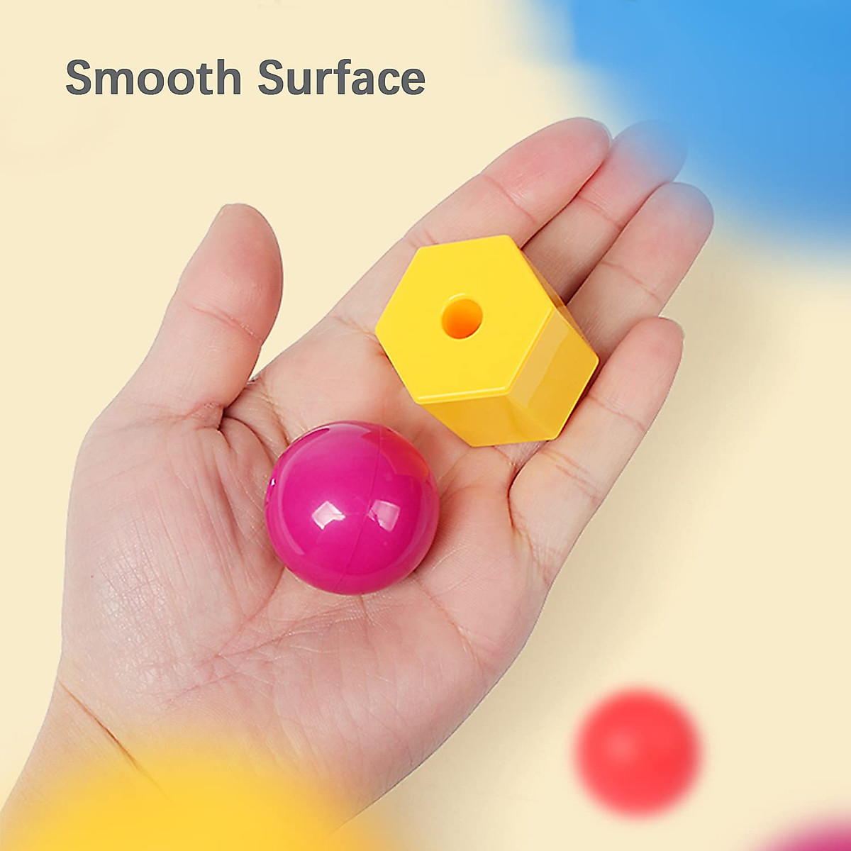 Lacing Beads Educational Threading Toy-50 Jumbo Stringing Toy Montessori Toys, Fine Motor Skills Cognitive Skills Occupational Therapy Toys for Toddlers 3,4,5,6 Years, Preschool Kids, Autism