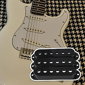 Lovermusic Black Electric Guitar Single Coil Pickup Covers,Guitar Pickup Cover Accessories (1 PCS of 50mm & 2 PCS of 52mm)