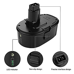 Powilling Innovation 6.0Ah Lithium-Ion Replacement Battery for Dewalt 18V XRP Ni-Cad battery DC9096 DC9098 DC9099 DE9039 DE9095 DE9096 DE9098 DW9095 DW9096 DW9098 DE9503 DC9182 Dewalt 18Volt Batteries