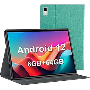Android Tablet, 10.1 Inch Android 12 Tablet, 6GB RAM 64GB ROM, 1TB Expand, Android Tablet with 8000mAh Battery, Dual Camera, 5G WiFi, Bluetooth, FHD IPS Touch Screen, GPS, Google GMS Certified