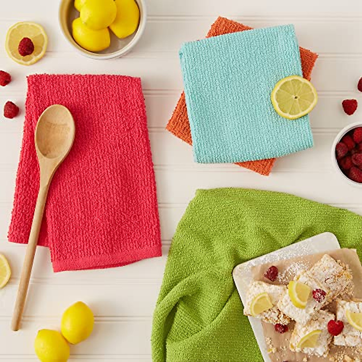 DII Basic Barmop Collection Multi-Purpose Cleaning, Dishtowel Set, Bright, 4 Piece