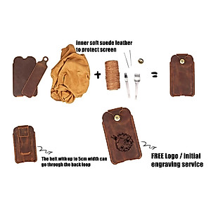 Personalized leather Phone sleeve pouch flip case with belt clip loop leather phone sleeve case for iPhone 15 14 13 Pro Max W09-LPSN