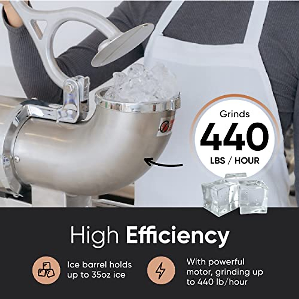 Tartle Kitchen - Stainless Steel Dual Blade Ice Shaver Snow Cone Maker Machine - Summer Parties & Refreshing Treats - Durable Easy to Use & Clean - Ideal for Catering, Restaurant & Commercial Kitchens