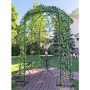 Giftown 12 Strands 84Ft Artificial Ivy Garland Fake Leaf Plants Hanging Vine UV Resistant Green Leaves for Home Kitchen Garden Office Wedding Wall Décor