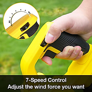 SHOP·AIR Cordless Leaf Blower & Vacuum, 2-IN-1 20V Leaf Blower with 7 Adjustable Speeds, 160CFM/100MPH Strong Power, Lightweight Handheld Blower for Lawn Care, Snow, Dust, Battery and Charger Included