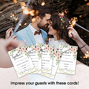 WwongxianB Set of 25 Wedding Rose Floral Glitter Invitations with Envelopes, Modern Invites for Bridal Shower, Wedding Shower Reception, Evening Invitations, Fill in Style Invites Cards -007