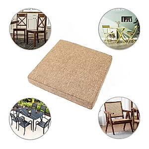 Takehanaus Office Kitchen DIng Chair Cushion Soft Square Cushion Non Slip Chair Pad and Seat Cushion with Machine Washable Cover 16In,Dark Beige, 16In x 16In