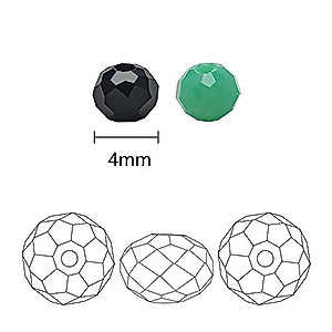 Glass Beads for Jewelry Making, 2000pcs Faceted Rondelle Crystal Beads 4MM Multicolored Spacer Beads for Bracelets Necklace Earrings DIY Beading Crafts