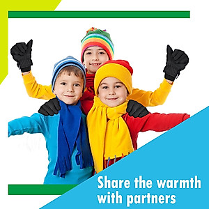Newcotte USB Heated Gloves Electric Winter Gloves for Kids and Baby Snow Ski Gloves Waterproof Warm Gloves Boys Cold Weather Gloves (Black, 7-10 Years)